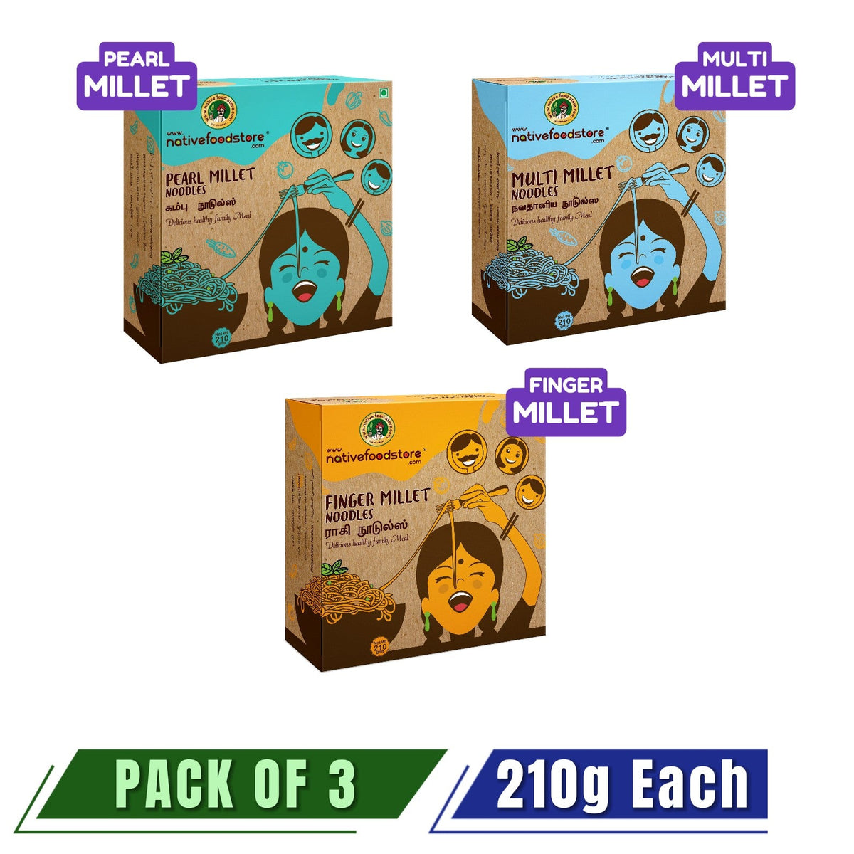 NFS Assorted Hakka Noodles - Pack of 3 – Nourify