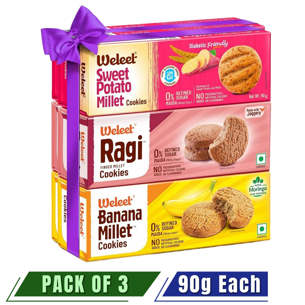 WELEET Assorted Millet Cookies (Sweet Potato, Ragi & Banana) | 3 pcs ...